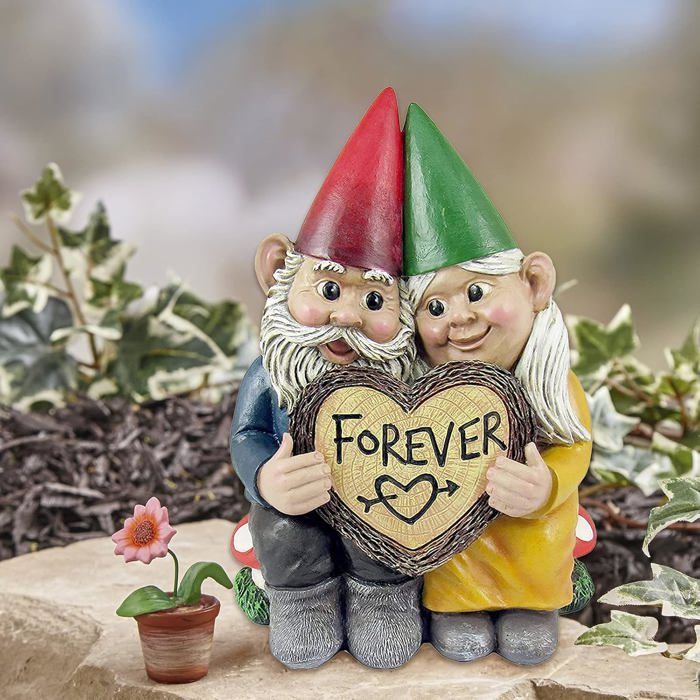 Statue cœur imperméable résine, couple nain jardin, déco pelouse Label - Cdiscount Jardin