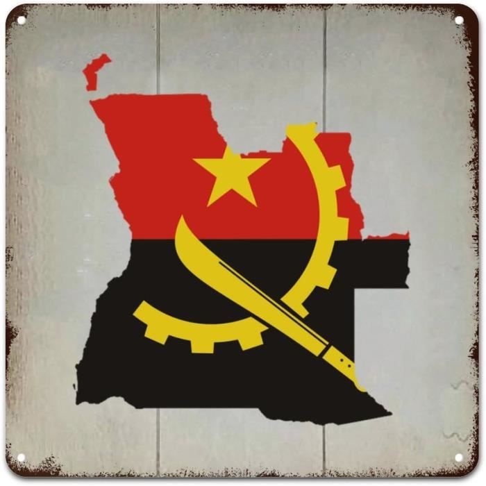 Plaque Murale Rétro En Aluminium Avec Drapeau National De L'Angola ...