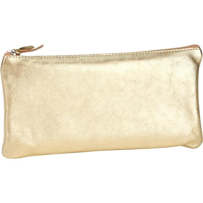 8705C Trousse Scolaire Plate Dorée Effet Irisé 22X11 Cm En Véritable ...