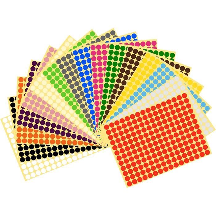 Pastille Autocollante de Couleur, 4160Pcs Gommettes Autocollantes ...
