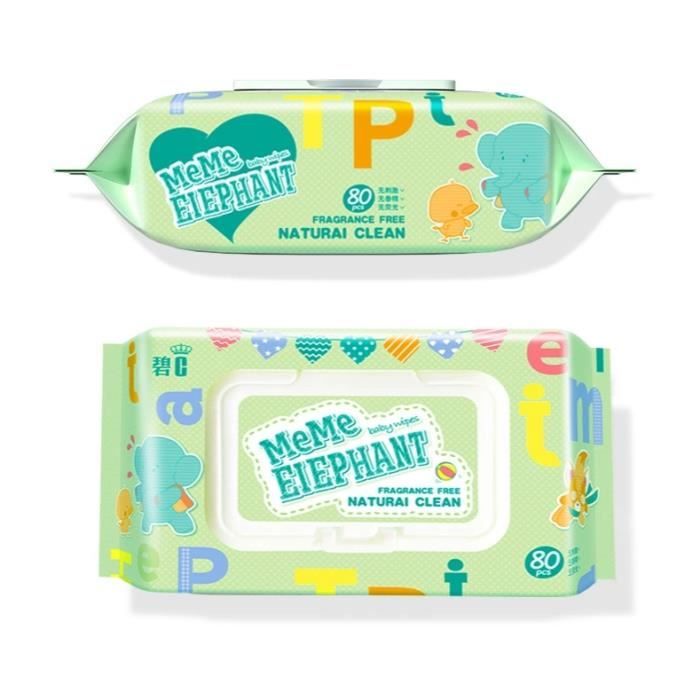 80 feuilles - lingettes humides 130 mm x 180 mm x 5 axes pour enfants ...