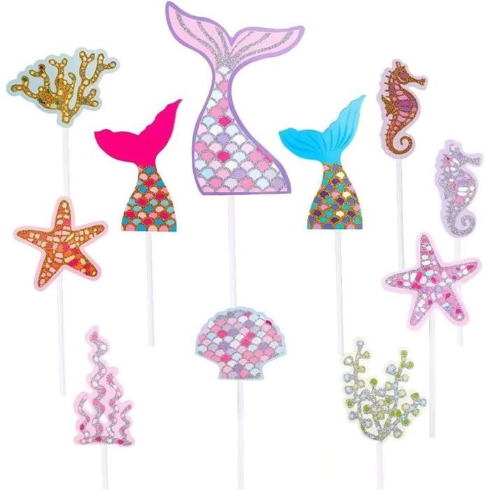 Sirène Gâteau Topper,Délicat Topper De Gâteau De Glitter D'Océan 55 ...