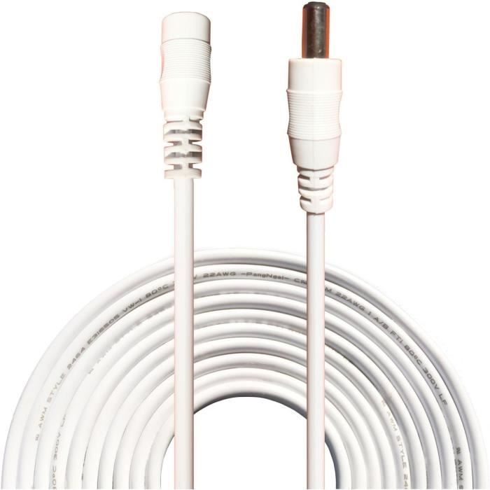Câble D'Extension De 10 M Dc Pour Caméra De Surveillance Cctv Bande Led ...