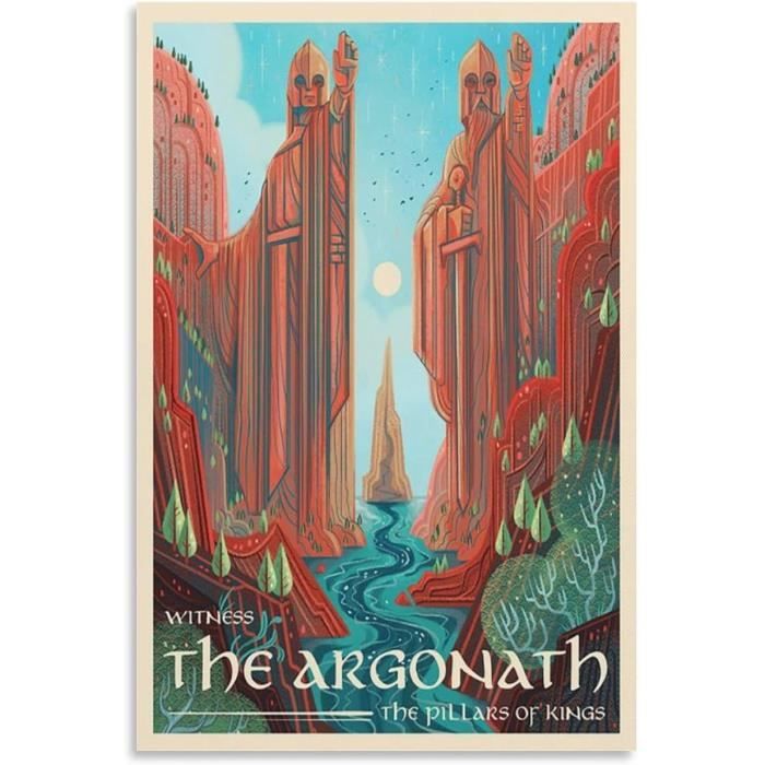 Le Seigneur Des Anneaux - Poster De Voyage Rétro Argonath - Peinture ...