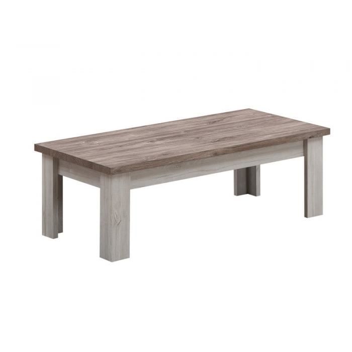 Table basse contemporaine chêne blanc/marron Maxime 40 cm Chêne Blanc/marron - Cdiscount Maison