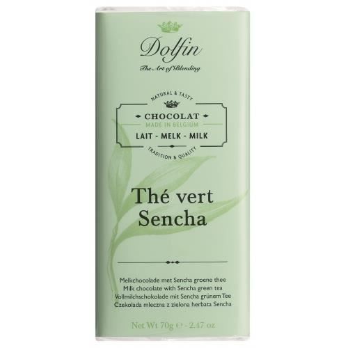 Tablette de chocolat au lait et thé vert sencha du Japon - Dolfin ...