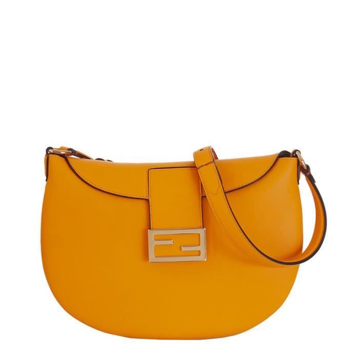 FENDI Sac femme Fendi sac à bandoulière mode en cuir orange sac à main ...