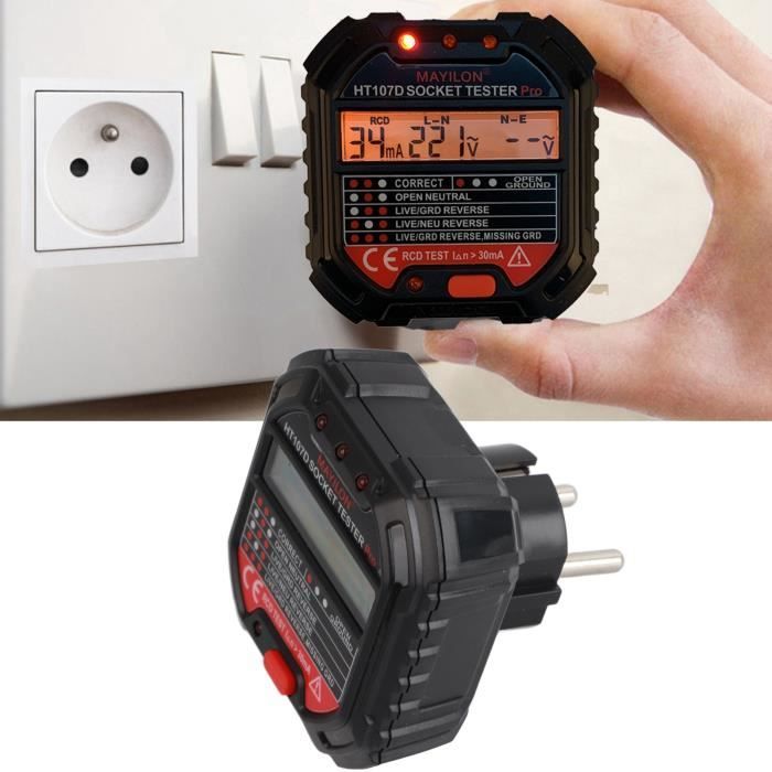 OMABETA Testeur de sortie HT107D LCD testeur de prise de courant à ... OMABETA Testeur de sortie HT107D LCD testeur de prise de courant à ...
