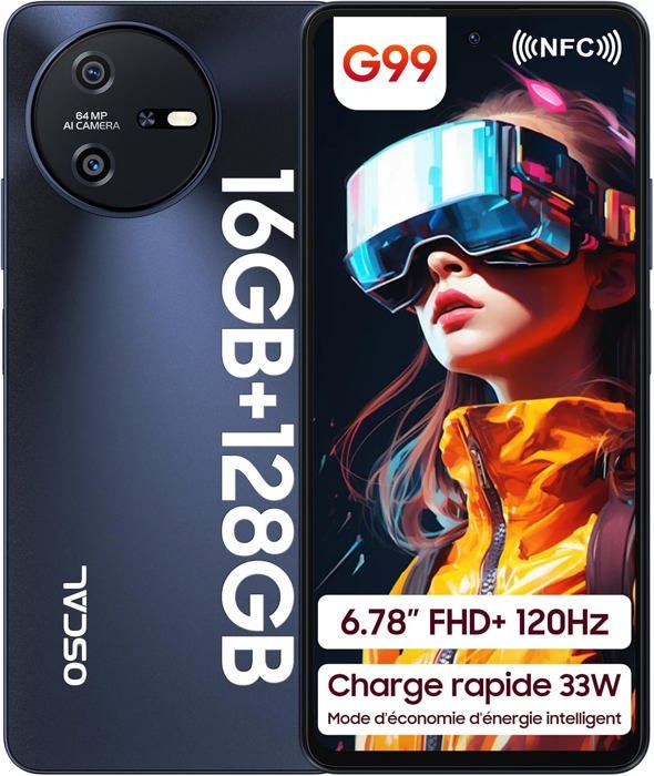 Oscal Tiger 12 Smartphone 6.78" 2.4K Écran 16Go + 128Go/jusqu'à 1To ...