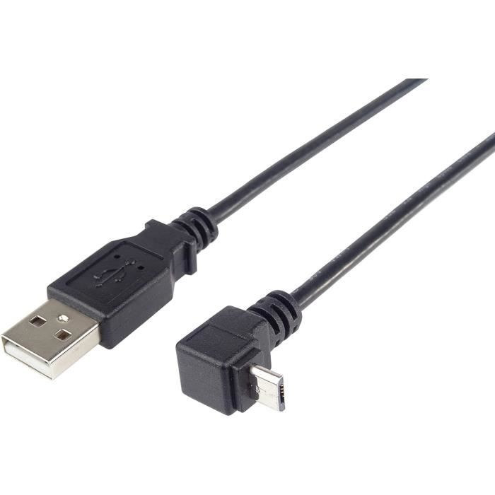 Ku2M1F-90 Câble De Connexion Usb Micro Usb 90° Fiche Usb A Vers Micro B ...