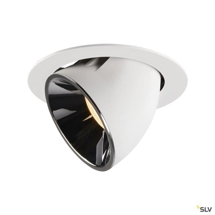 Encastré de plafond intérieur SLV NUMINOS® GIMBLE XL, 55°, blanc/chrome ...