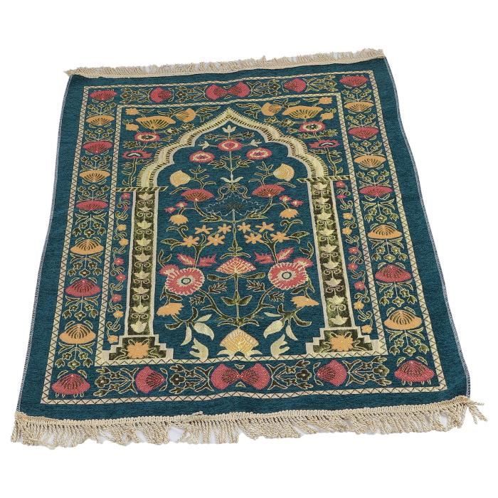 Tapis de prière - TMISHION - Design floral brodé - Portable - Polyester ...