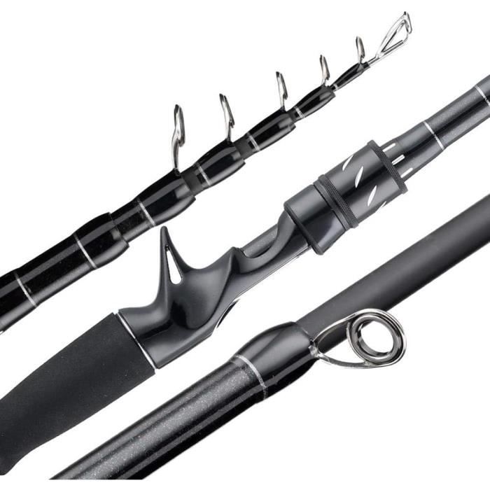 Canne À Pêche Carbon Rod Télescopique Lure Pêche Canne À Lancer ...