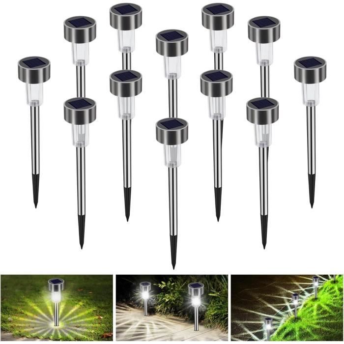Lampe Solaire Exterieure Jardin 12Pcs Lampe Jardin Led Au Sol Etanche ...