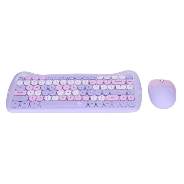 Vvikizy Ensemble clavier souris Clavier et Souris Sans Fil 2.4G Forme ...