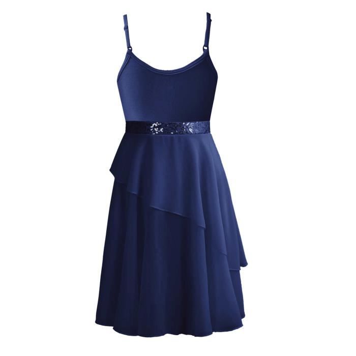 Yizyif Enfant Fille Robe Danse Classique Paillette Costume Danse