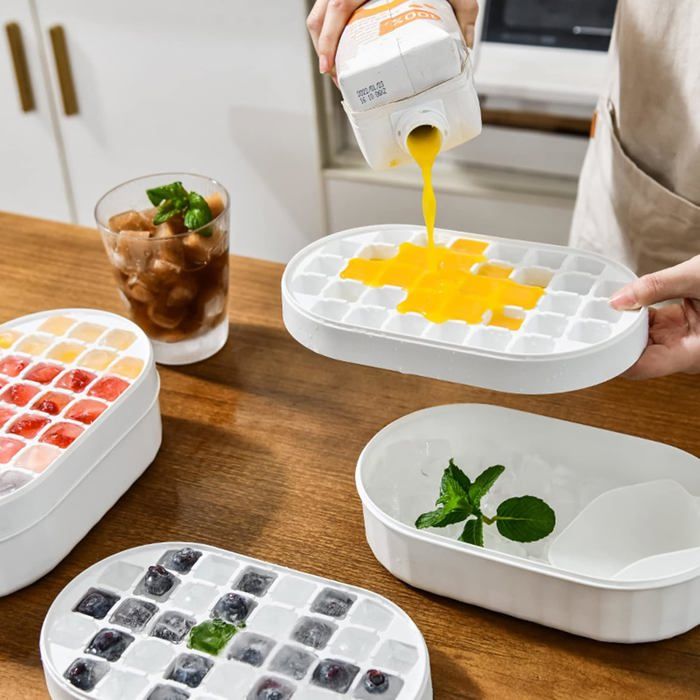 Bacs à Glaçons avec Couvercle, Moule à Glaçons en Silicone avce 1 Boîte ...