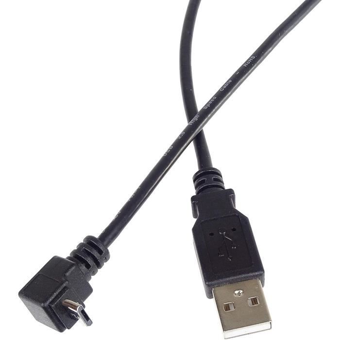 Ku2M1F-90 Câble De Connexion Usb Micro Usb 90° Fiche Usb A Vers Micro B ...