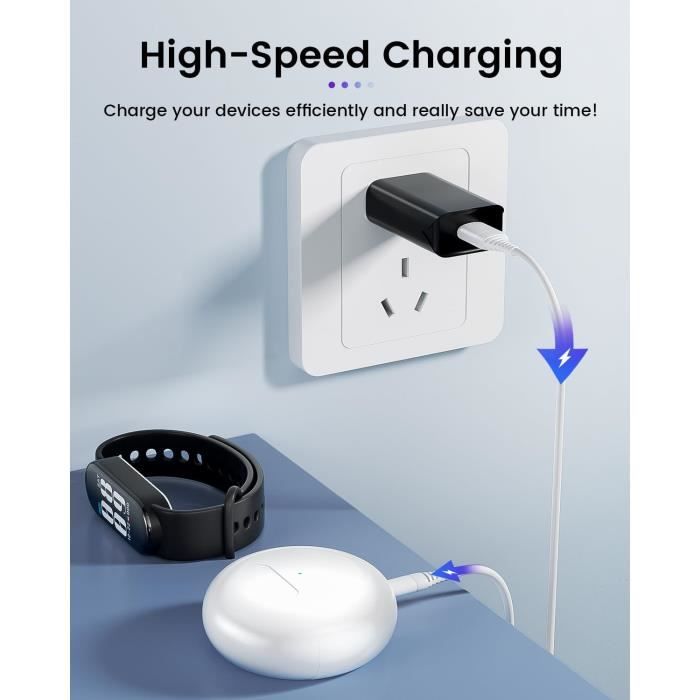 Chargeurs Usb 5W,3 Pack 5 V-1 A Mini Usb Prise Chargeur Secteur Usb ...