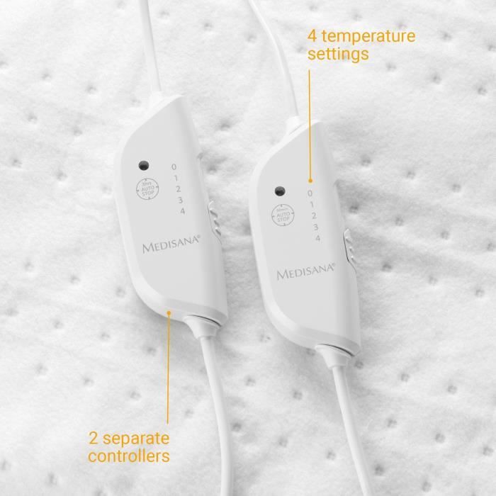 Surmatelas chauffant – Chauffe-lit 2 places– medisana HU 676 – lavable ...