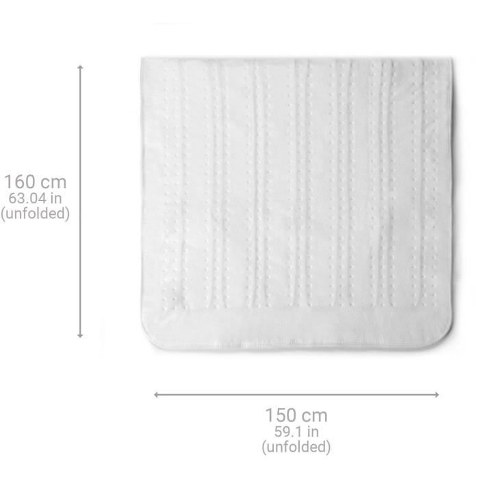 Surmatelas chauffant – Chauffe-lit 2 places– medisana HU 676 – lavable ...