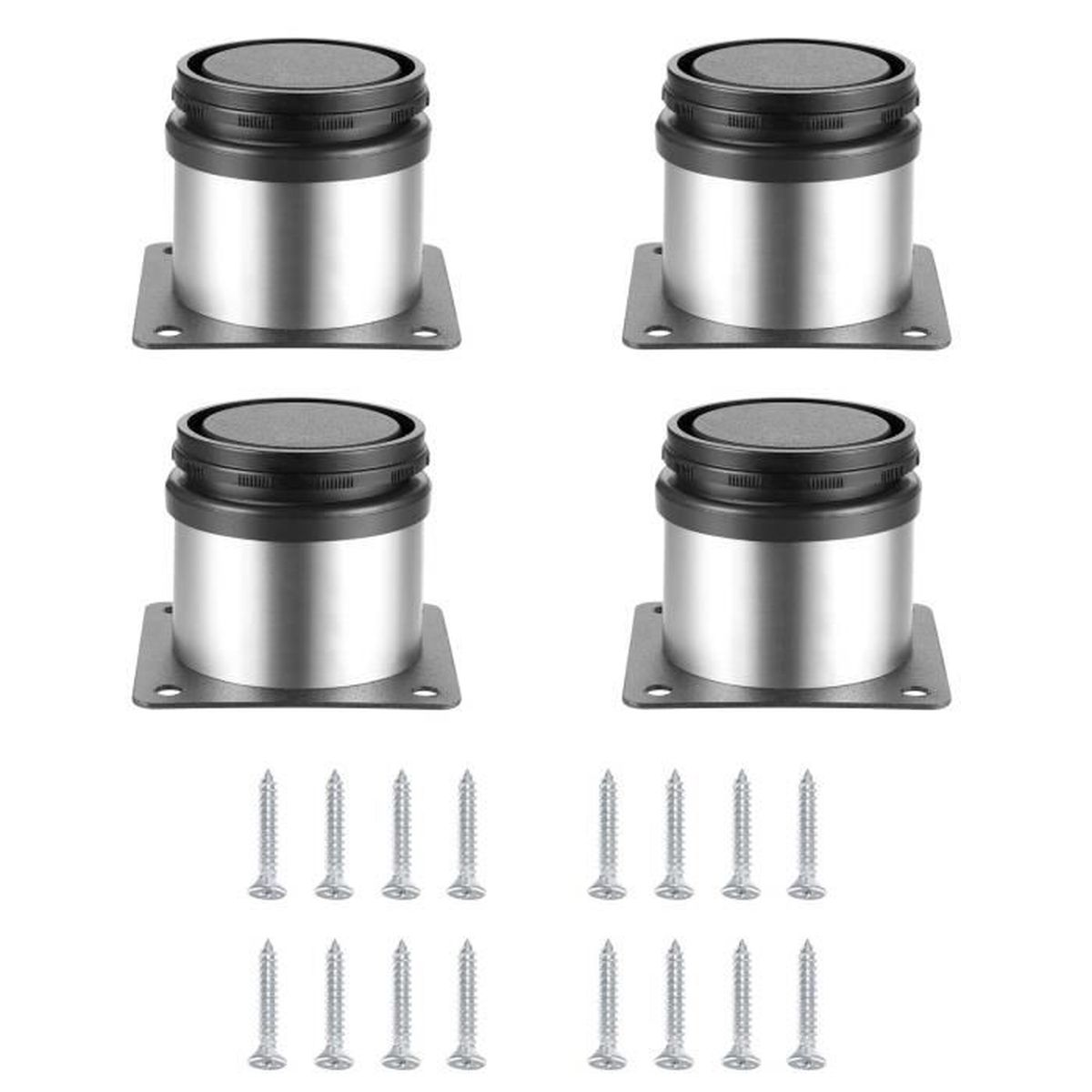 4 Pièces Pieds de Meubles Réglables,Pied de Table Reglable Hauteur ...