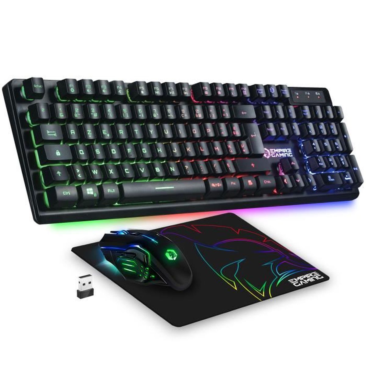 EMPIRE GAMING - Armor RF800 Pack 3 en 1 Clavier Souris sans Fil 2.4 GHz ...