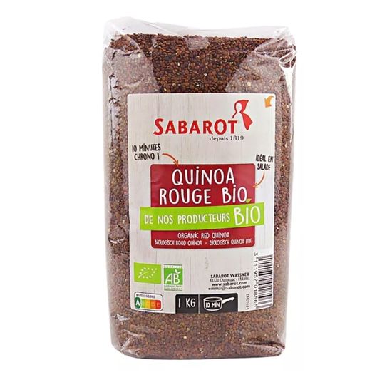 Quinoa rouge Bio sachet de 1kg Sabarot - Cdiscount Au quotidien