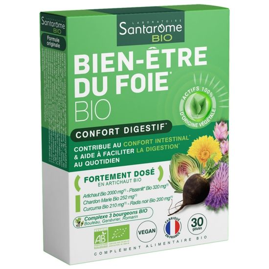 Santarome Bio Bien Être du Foie Confort Digestif 30 gélules - Cdiscount ...