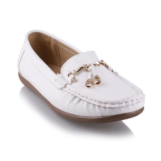 MOCASSIN NORA BLANC - Couleur - … Blanche Blanche - Cdiscount Chaussures