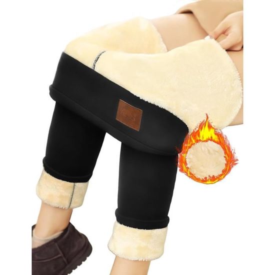 Legging Polaire Femme Doubl en Polaire pais Leggings Thermique Femme lastiques Hiver Minceur ...
