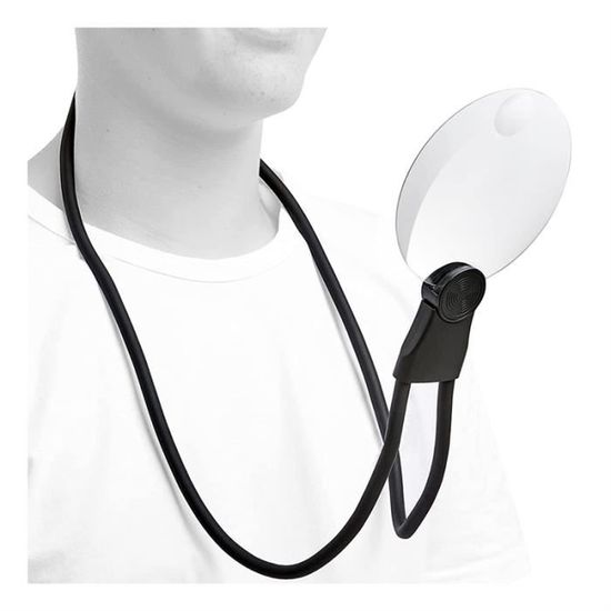 Loupe pour la Lecture, Cou Mains Libres, Grande Loupe, Loupe à Main pour le Travail Rapproché ...