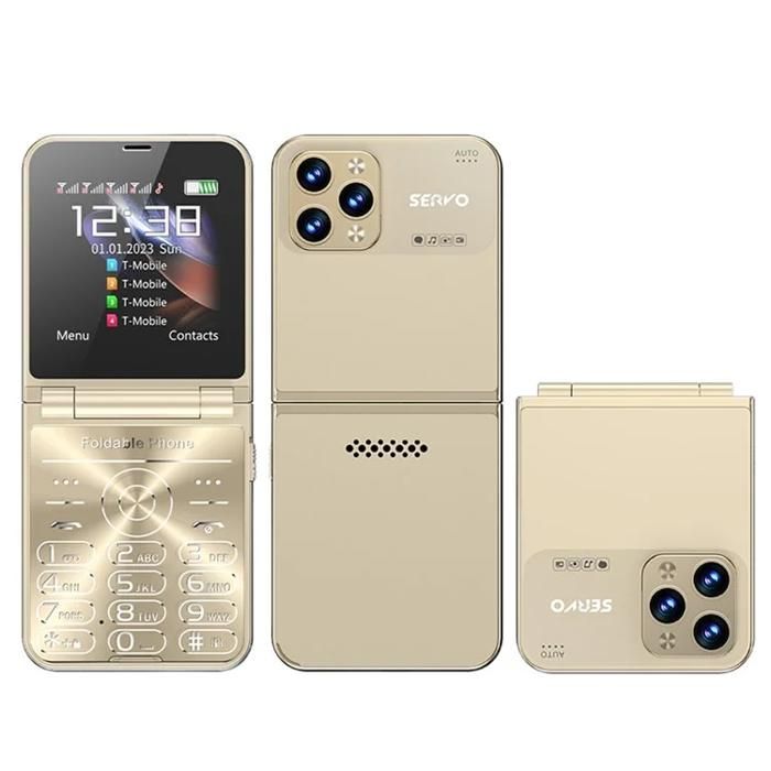 Flilo7 Quad Sim Flip Pliable 2G Téléphone Pour Les Personnes Âgées - or ...