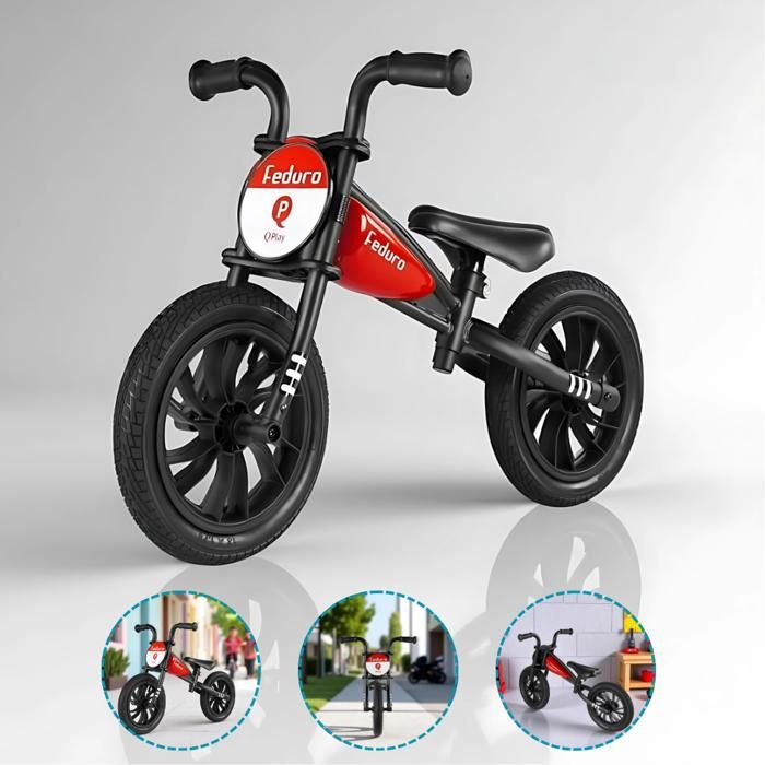 Draisienne - QPLAY - Feduro - Rouge - 12 pouces - Look Moto Cross ...