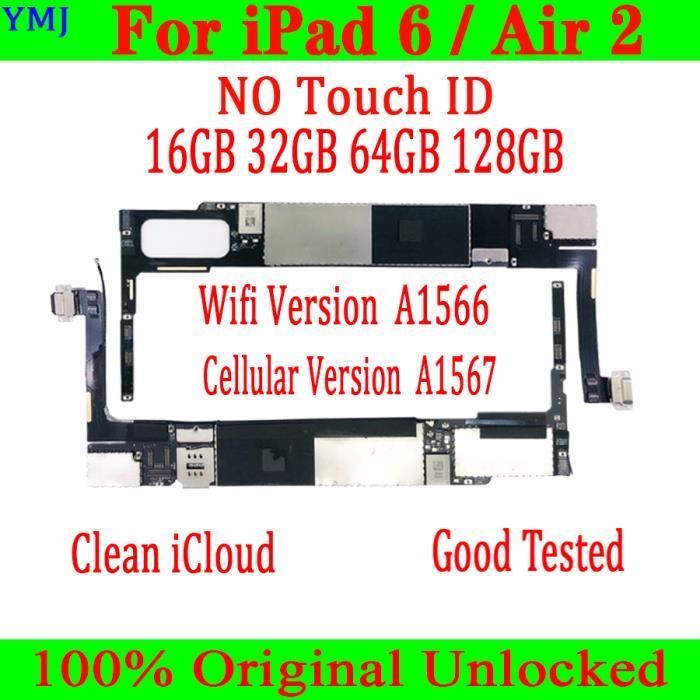 64 Go NoTouch-A1566-Carte mère sans Touch ID pour IPad 6 Air 2, carte mère d'origine ...