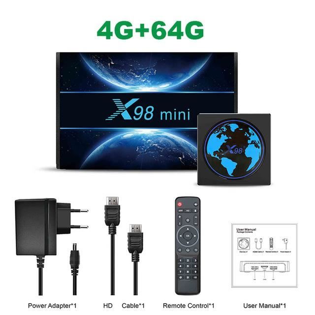 Ue Plug - 4 Go 64 Go - Boîtier Smart TV X98mini, Android 11, S905W2 Quad Core, ARM Cortex A35 ...