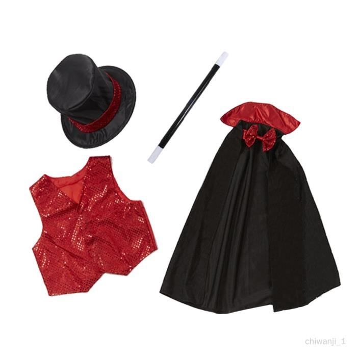 Magicien Jeu de rôle Cape Chapeau danse Costume Jeu Illusions Spectacle ...