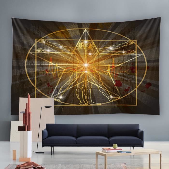 Tapisserie murale Magic Chakra Art Deco,Boho,Couverture,Rideau,Chambre,Salon,Décor- 230x150cm[B ...