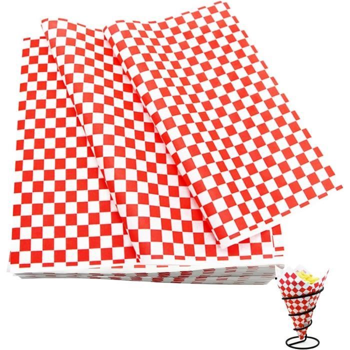 Deli Lot De 100 Feuilles De Papier Frites Pour Panier, Papier Sulfurisé ...