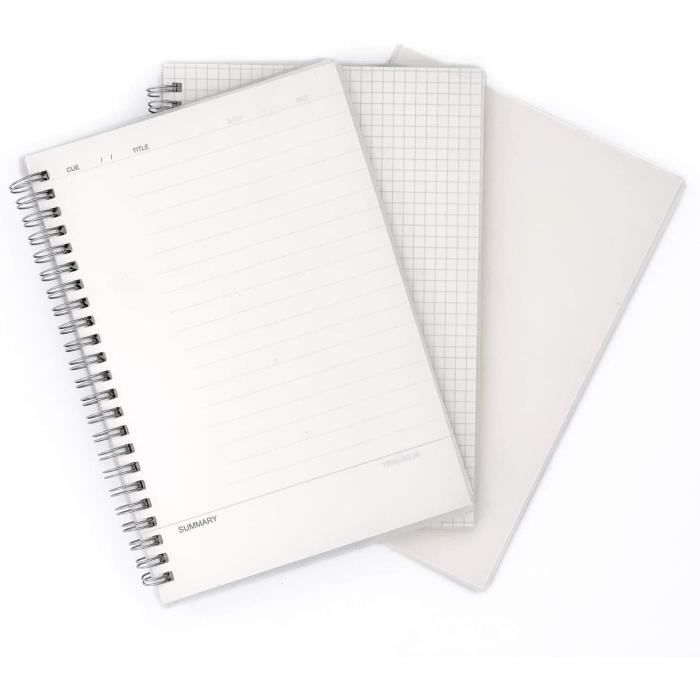 Cahier de Note A5, Cahier à transparent Relié Spirale A5 Notebook ...