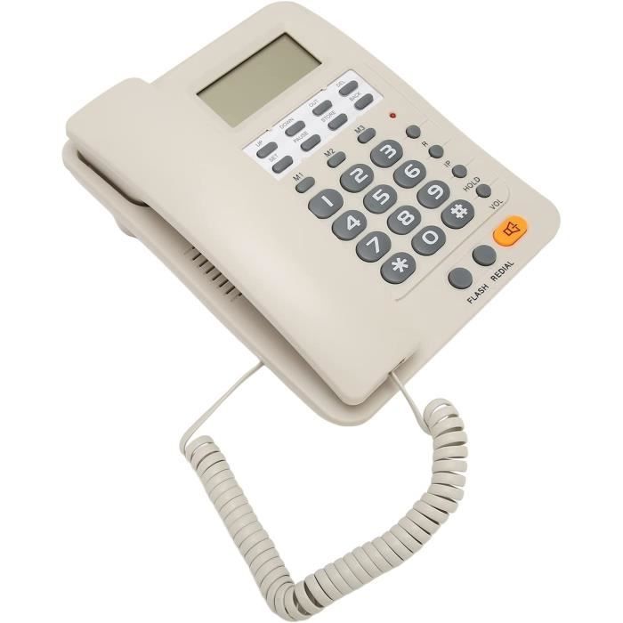 Téléphone Fixe à Gros Boutons, Système Téléphonique Filaire pour Le ...