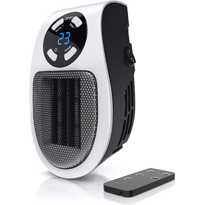 Mini Chauffage soufflant céramique 500W - Mini radiateur soufflant avec ...