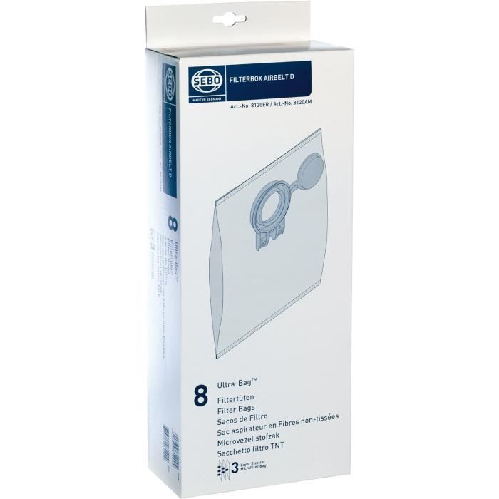 Sebo Filterbox D 8120 Sac aspirateur quadruple épaisseur pour airbelt D ...