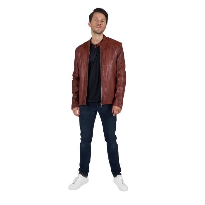 Veste en cuir Freaky Nation Kiano-FN - ginger biscuit - 4XL Ginger ...