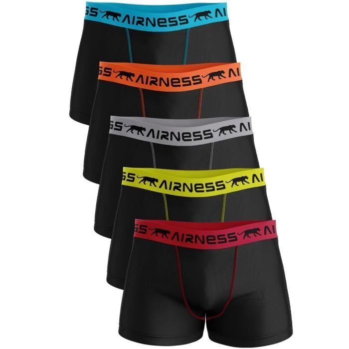 Boxers Homme AIRNESS UNIX5 - Noir - Lot de 5 - Coton Noir - Cdiscount ...
