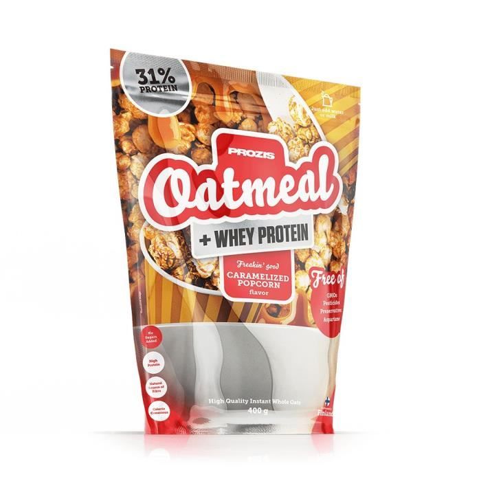 Prozis - Oatmeal + Whey - Avoine et whey 400 g - Pop corn caramélisé ...