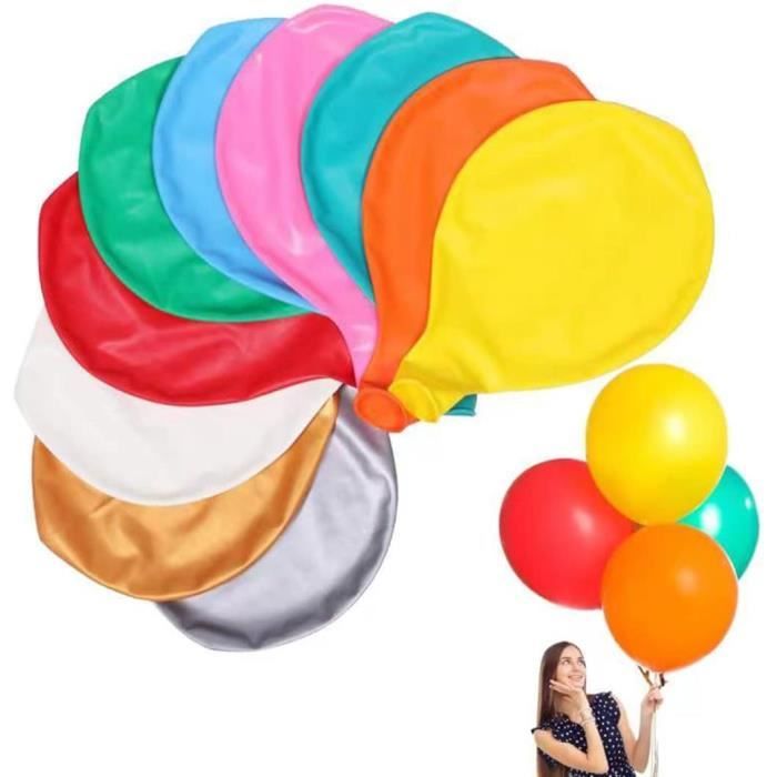 Jojor 10 Ballon Géant Gonflable, Grand Ballon Multicolore 90Cm,Latex 36 ...