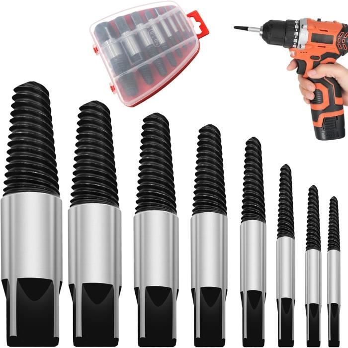 Extracteur De Vis 8Pcs Endommagé Vis Extracteurs Professionnel Pour ...
