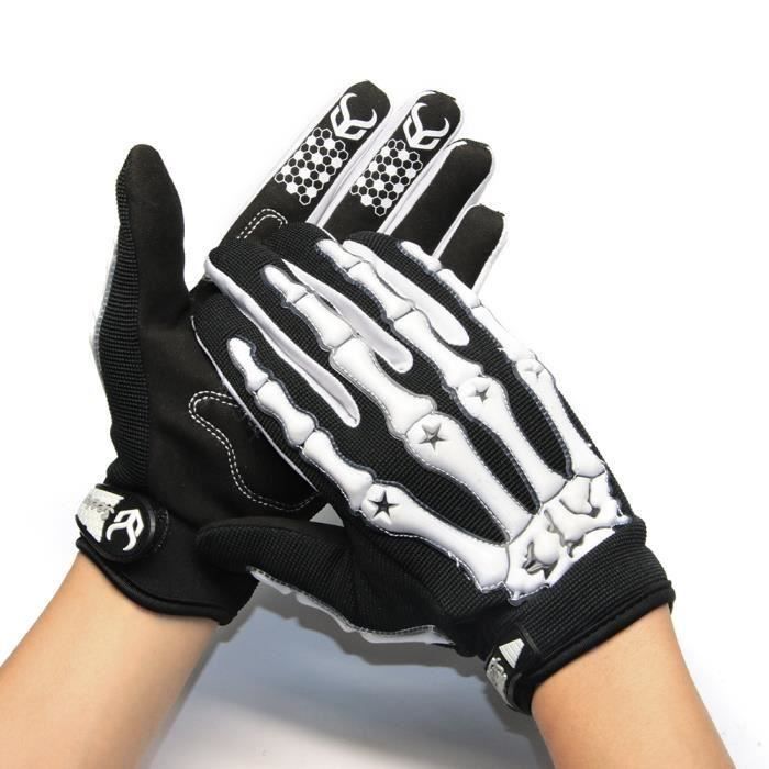 Le Squelette Moto Racing Gants Full Finger Coureurs Gants de Vélo de ...