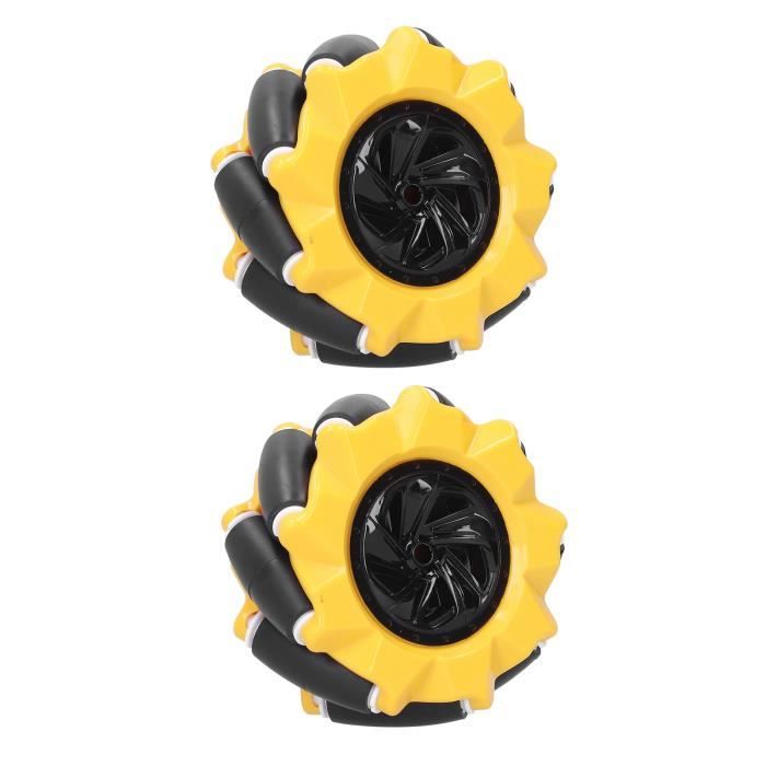 Roue Mecanum - ZJCHAO - 80mm - Lot de 2 - Jaune et Noir - Accessoires ...
